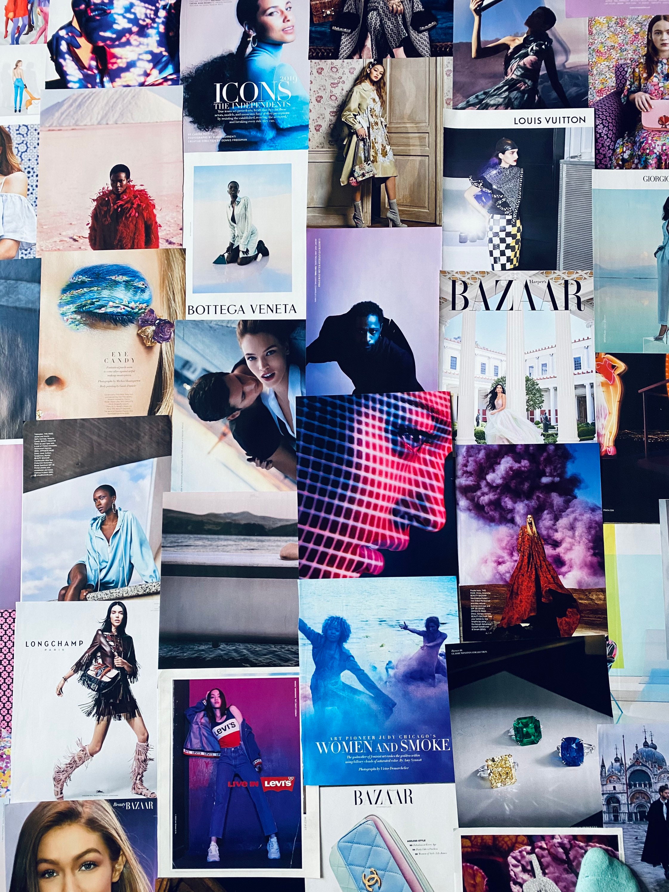 Magazine Wall Collage Kit // High Fashion Purples // | Etsy