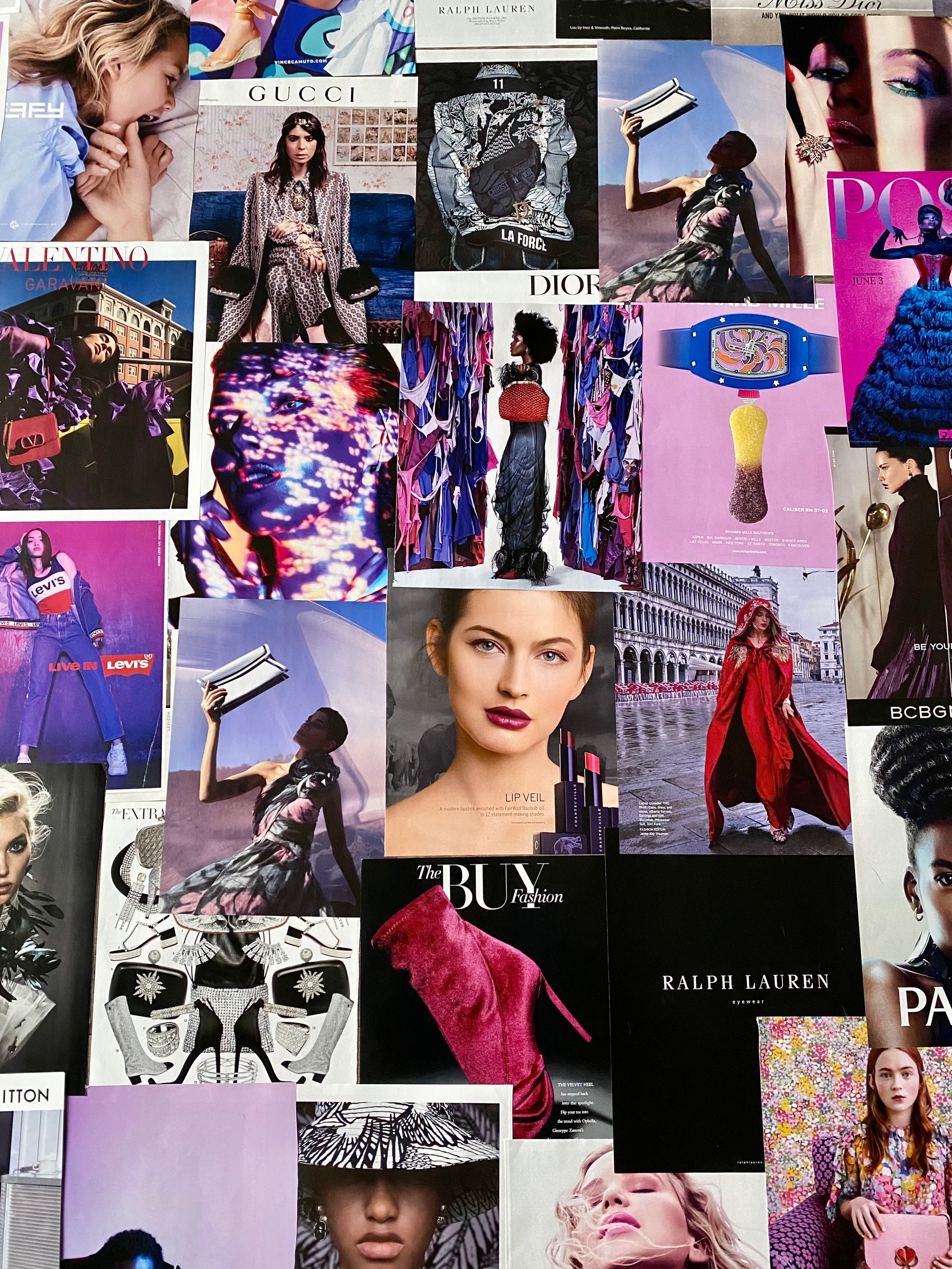 Magazine Wall Collage Kit // High Fashion Purples // | Etsy