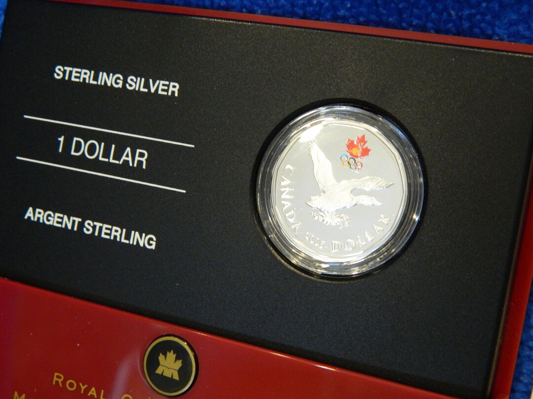 Canadian Lucky Loonie 92.5% Sterling Silver Olympic Winter Games Men's ...