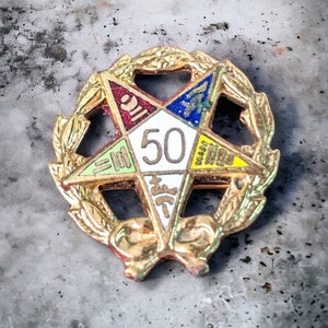 Order of the Eastern Star 50 Year Masonic Lapel Pin - Etsy