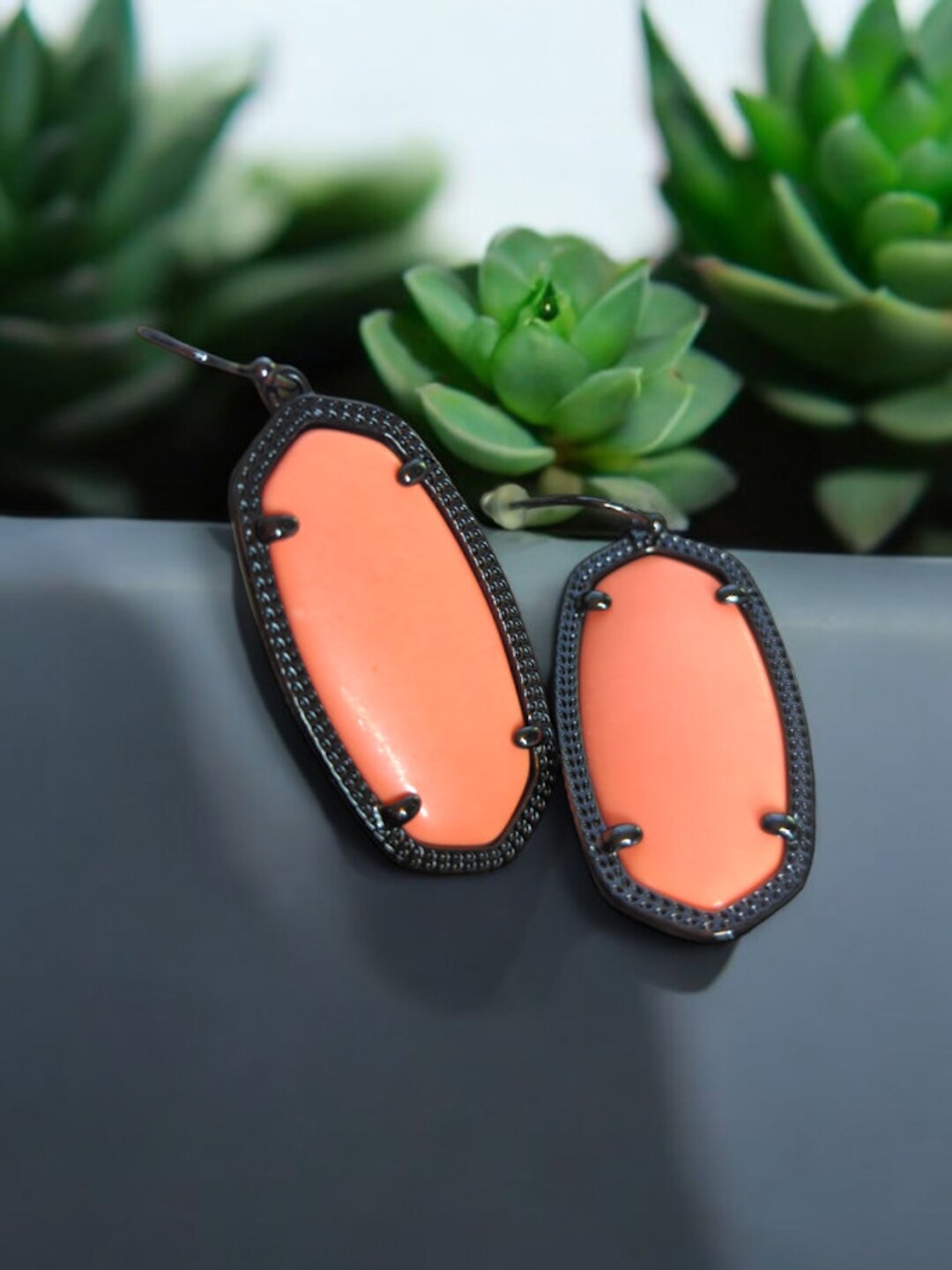 Danielle Earrings - Kendra Scott Coral Stone Gold Statement Jewelry ...