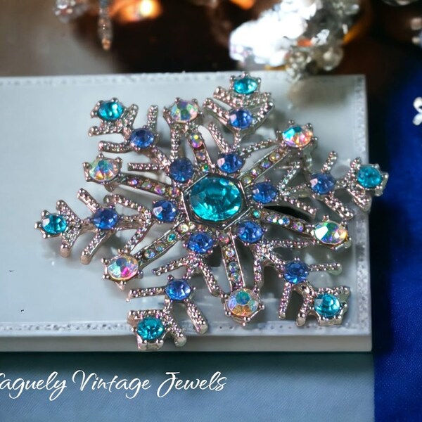 Snowflake Rhinestone Brooch - Etsy