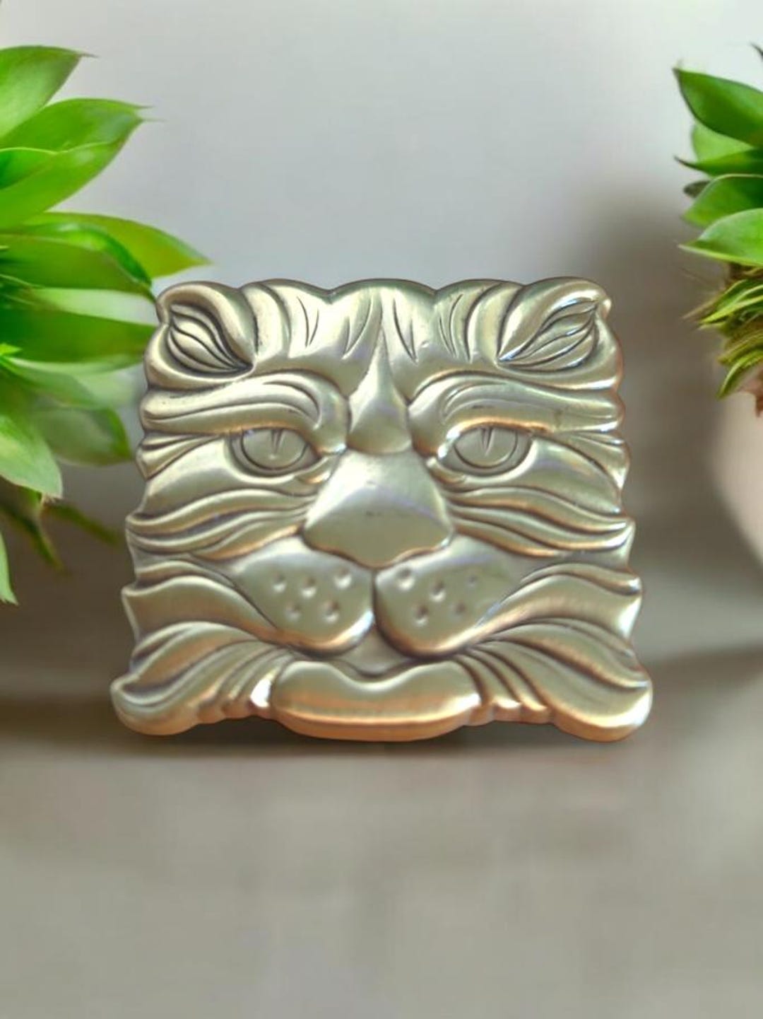 Gold-tone Vintage Cat Brooch – Square Feline Face Pin, Charming Gift ...
