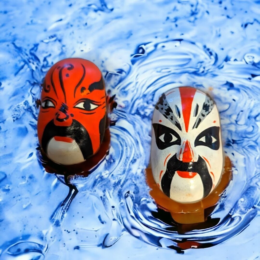 Vintage Chinese Opera Mask Brooches: Colorful Cultural Pins Set - Etsy