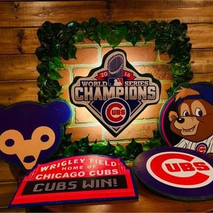 Lighted Chicago Cubs Handmade Brick and Ivy Display With Changeable ...