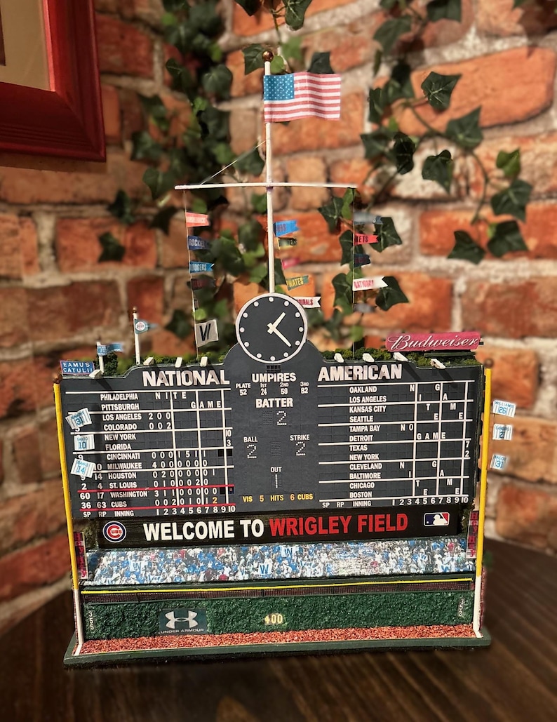 Classic Handmade Custom Wrigley Field Welcome Scoreboard Display ...