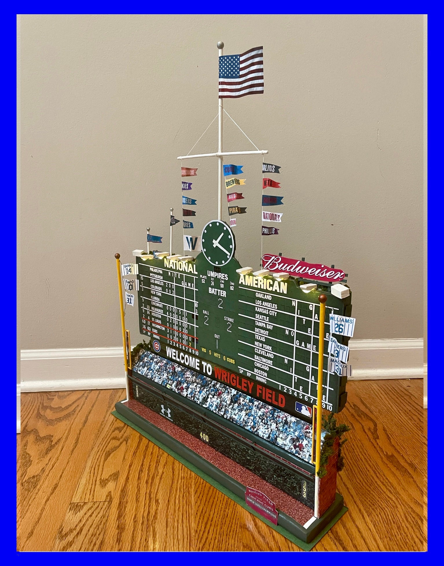 Classic Handmade Lighted Wrigley Field Chicago Cubs Welcome Scoreboard ...