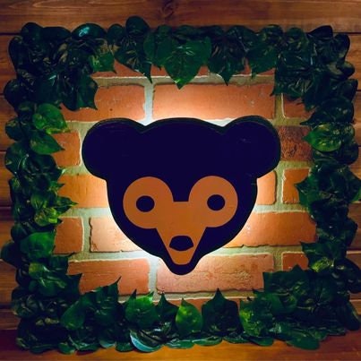 Lighted Chicago Cubs Handmade Brick and Ivy Display With Changeable ...