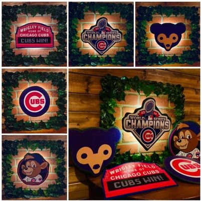 Lighted Chicago Cubs Handmade Brick and Ivy Display With Changeable ...
