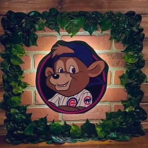 Lighted Chicago Cubs Handmade Brick and Ivy Display With Changeable ...