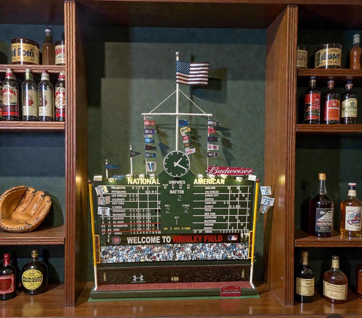Classic Handmade Lighted Wrigley Field Chicago Cubs Welcome Scoreboard ...