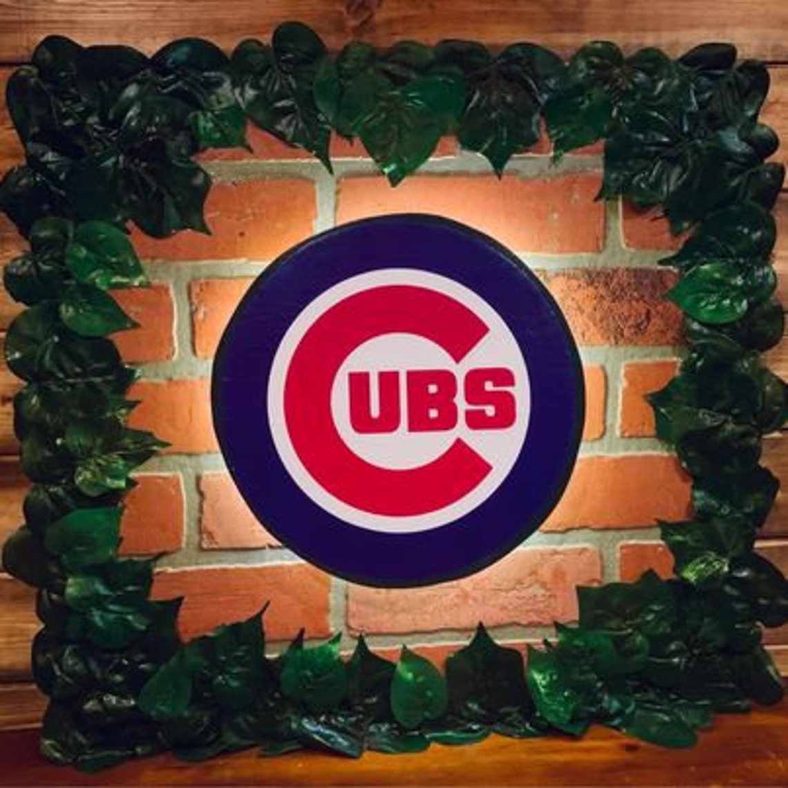 Lighted Chicago Cubs Handmade Brick and Ivy Display With Changeable ...