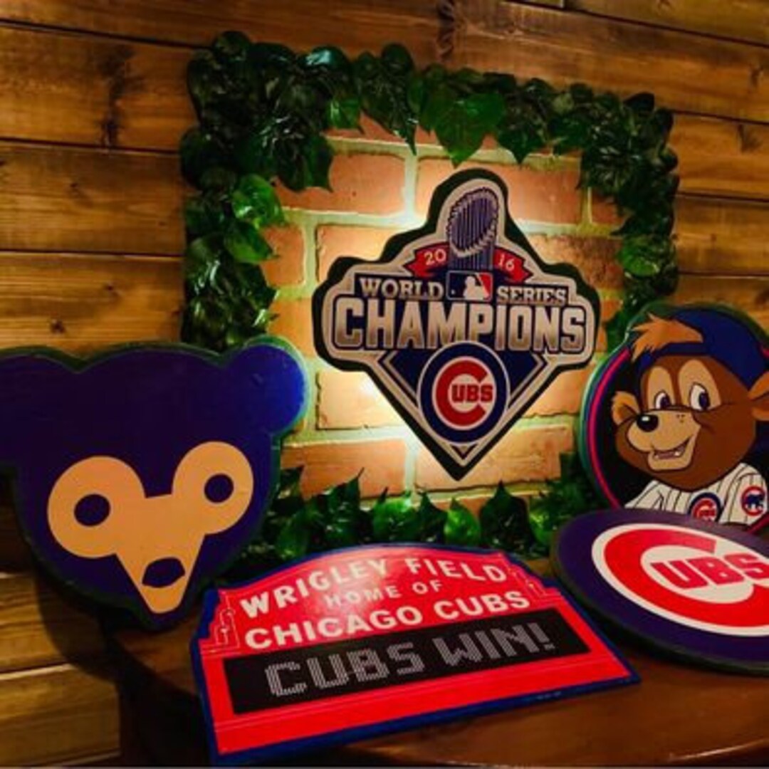 Lighted Chicago Cubs Handmade Brick and Ivy Display With Changeable ...