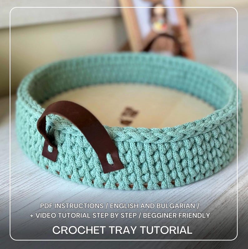 Easy Crochet Rope Tray Basket Video Tutorial for Beginners: Cotton Rope ...