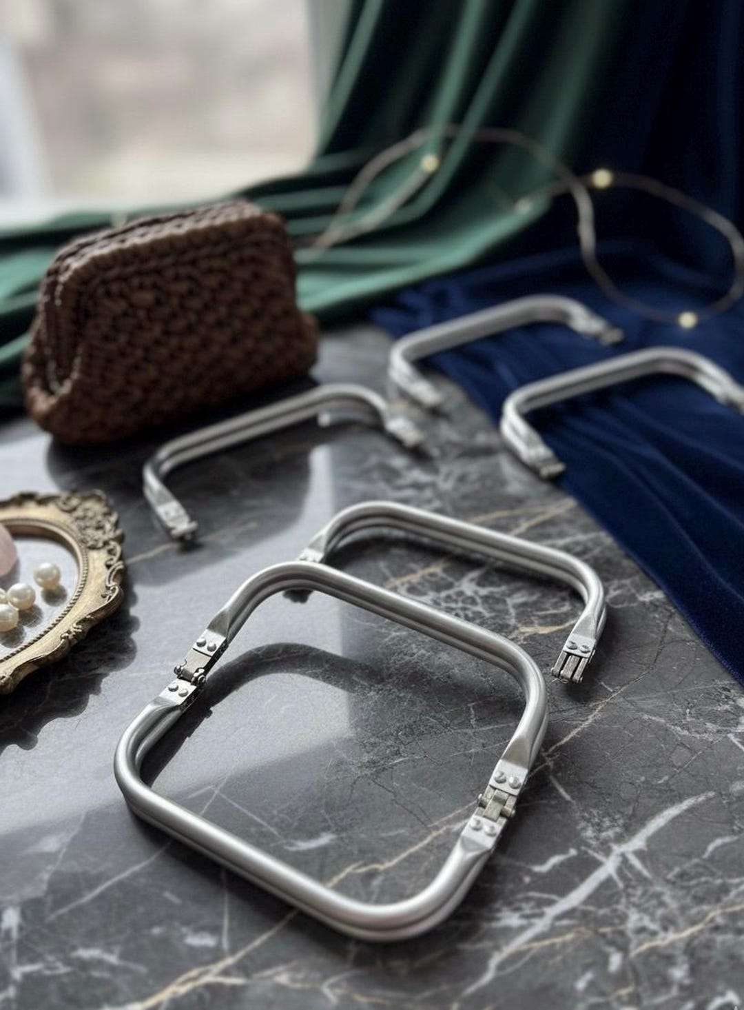 Aluminum 20 Cm Metal Purse Frame - DIY Bag Making Hardware for Crochet ...