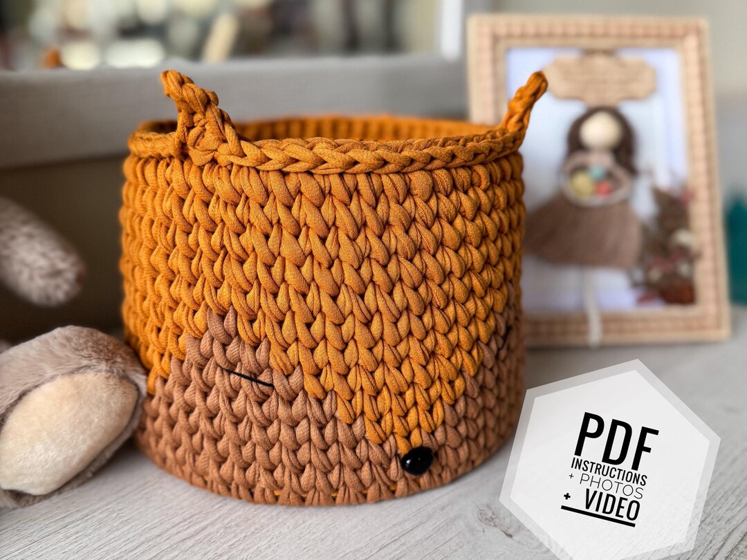 Fox Basket Crochet Pattern – PDF & Video Tutorial for Cute Storage ...