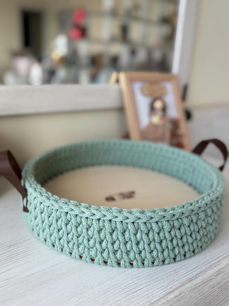 Easy Crochet Rope Tray Basket Video Tutorial for Beginners: Cotton Rope ...