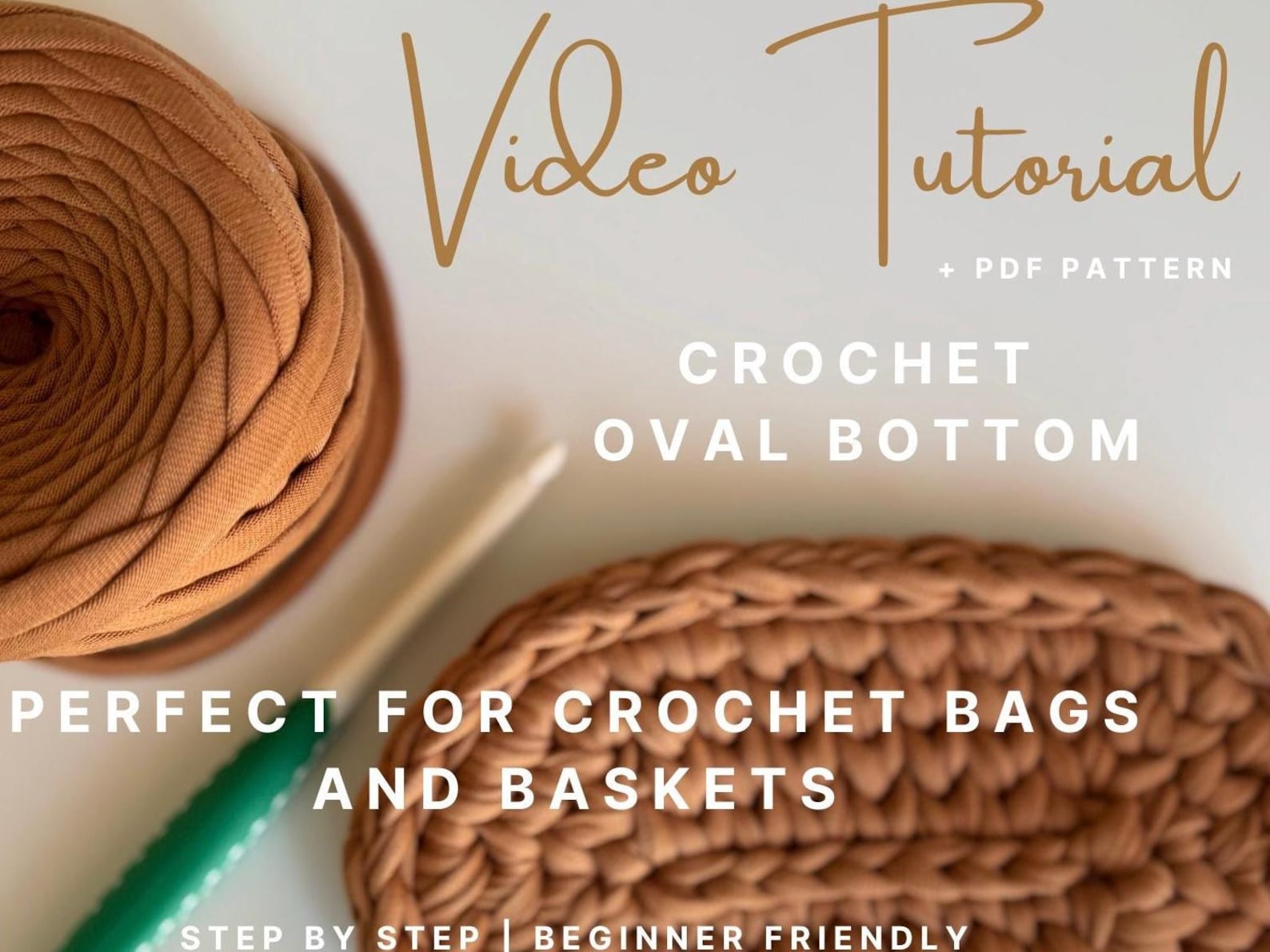 Crochet Perfect Oval Bottom Pattern - Video and PDF Tutorial | an Ellipse Basket Pattern ...