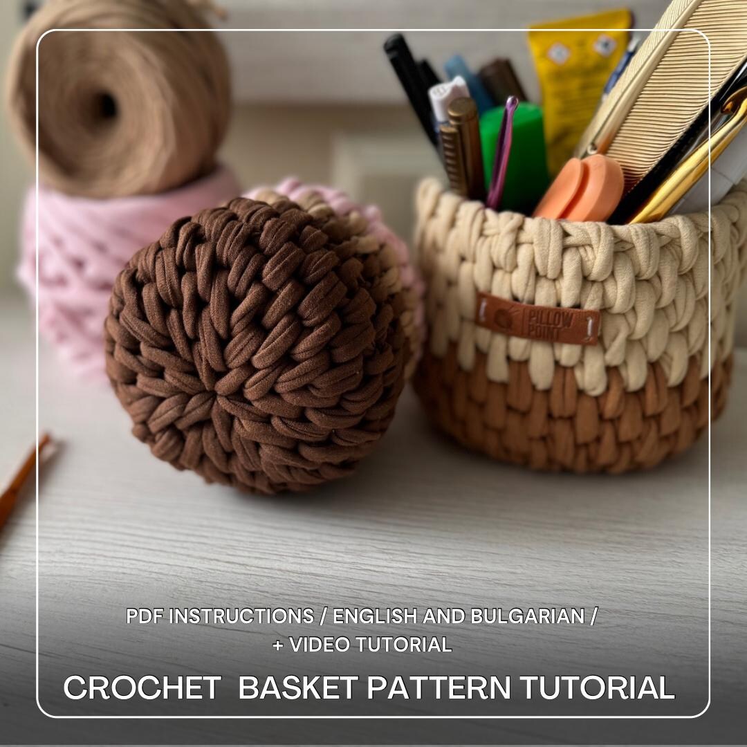 Round Crochet Basket Pattern + Video Tutorial | Single & Double-ended ...