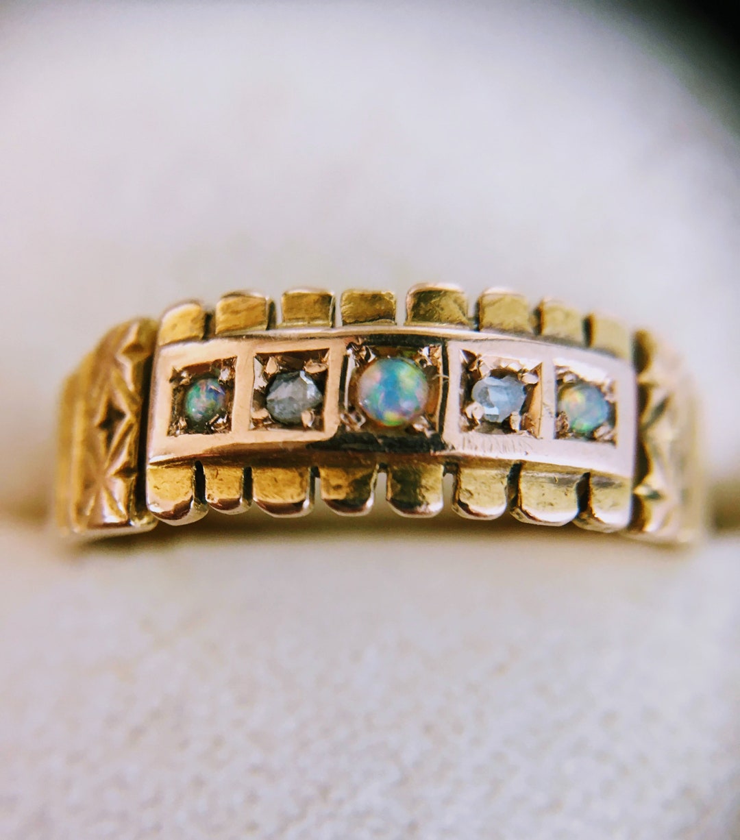 Victorian Headband Ring in Gold, Opals and Diamonds - Etsy