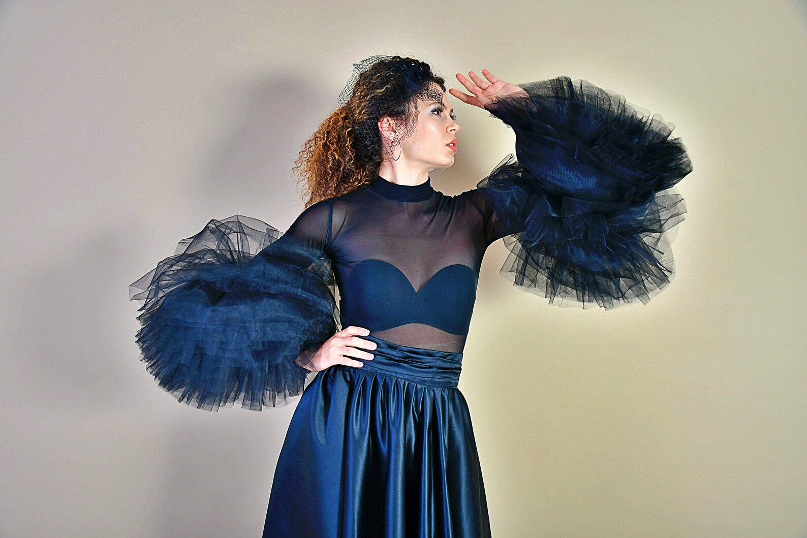 Gothic Bodysuit/ Black Bodysuit/ Transparent Bodysuit/ Tulle Bodysuit ...