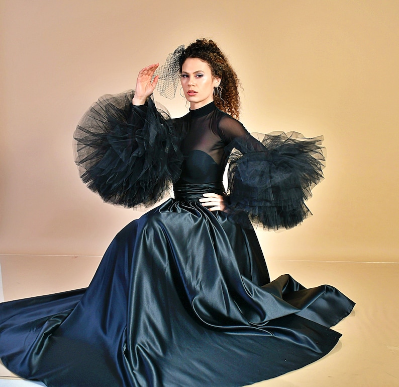 Gothic Bodysuit/ Black Bodysuit/ Transparent Bodysuit/ Tulle Bodysuit ...