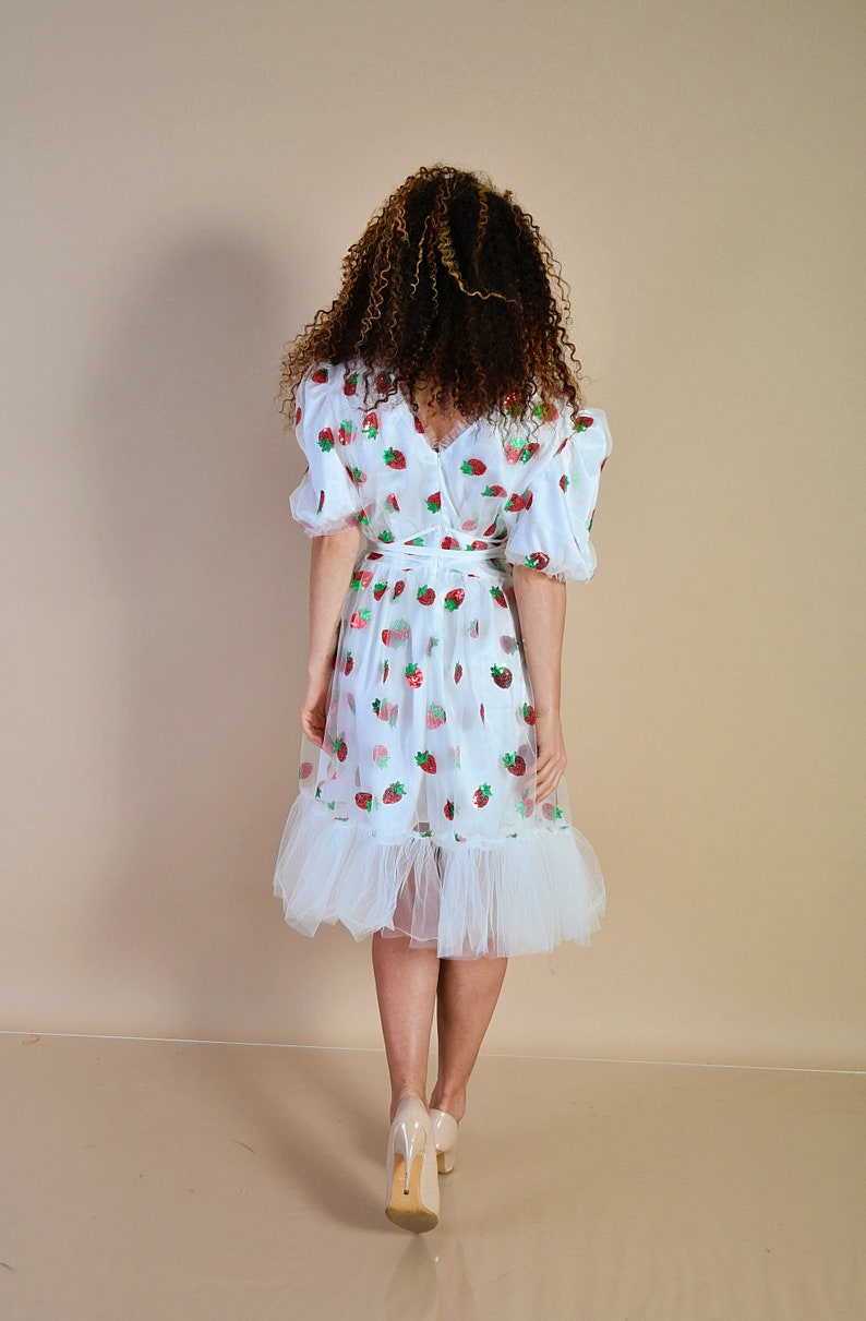 Strawberries Dress/ Short Wedding Dress/ Italian Tulle Dress/ - Etsy