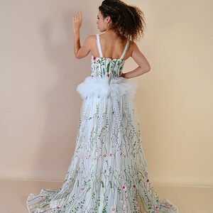 Wedding Dress/ Embroidery Dress/ Wedding Embroidery Dress/ White ...