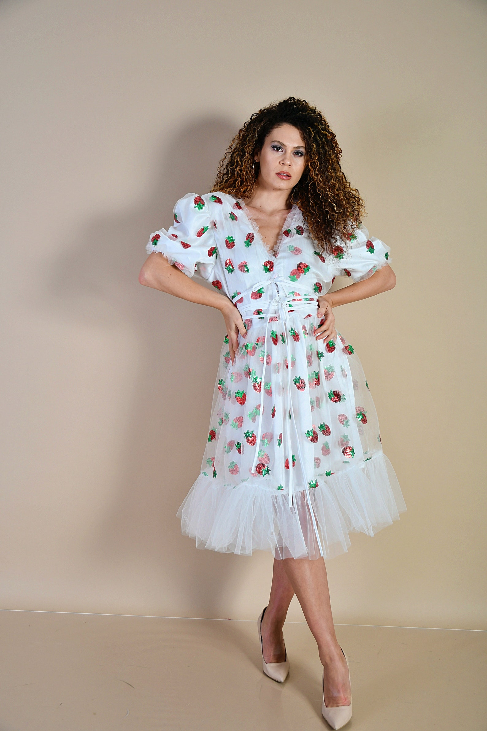 Strawberries Dress/ Short Wedding Dress/ Italian Tulle Dress/ - Etsy