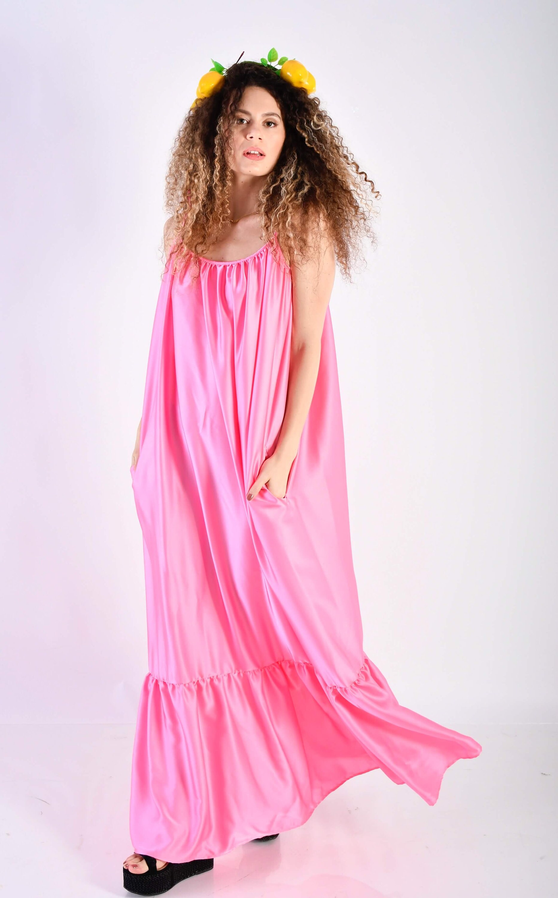 Hot Pink Silk Satin Dress/ Hot Summer Dress/ Luxury Pink | Etsy