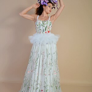 Wedding Dress/ Embroidery Dress/ Wedding Embroidery Dress/ White ...