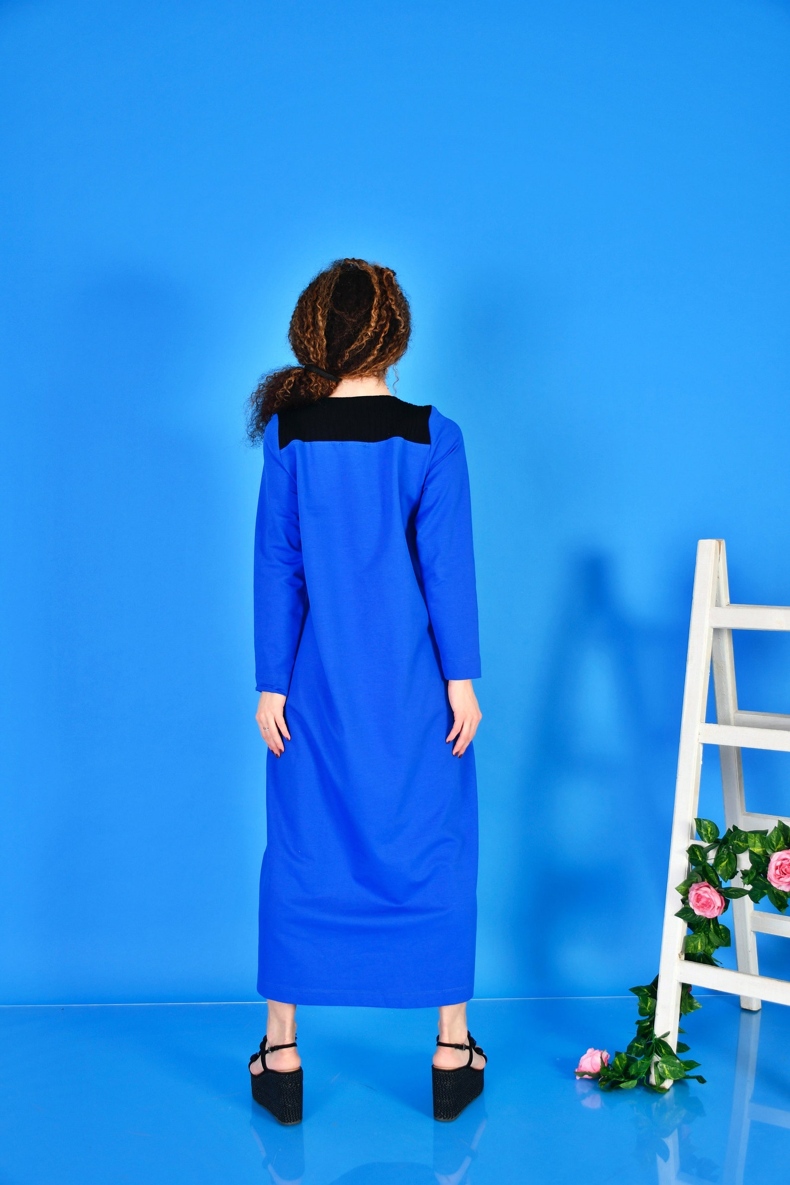 Blue Dress/ Winter Dress/ Cold Weather Dress/ Streetwear | Etsy