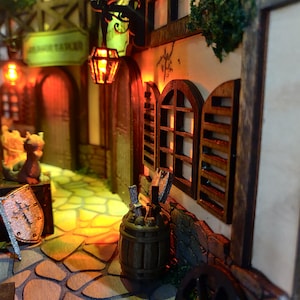 MINI ALLEY Medieval Assembled Booknook Premade Bookshelf Insert ...