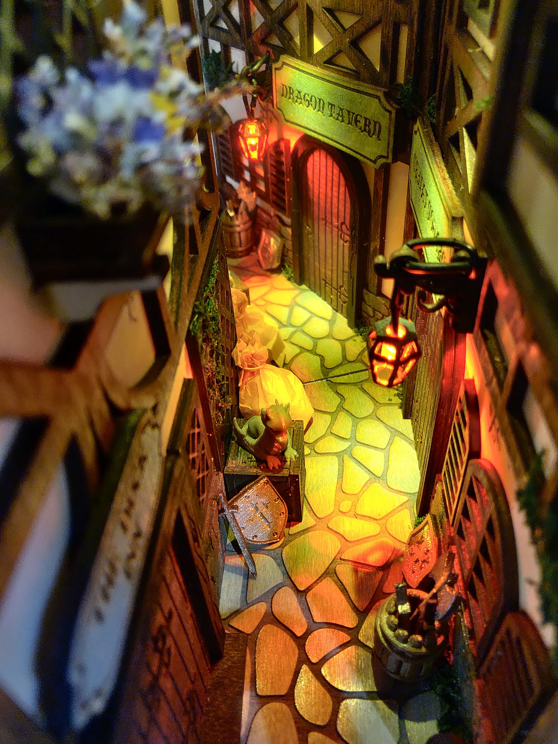 MINI ALLEY Medieval Assembled Booknook Premade Bookshelf - Etsy