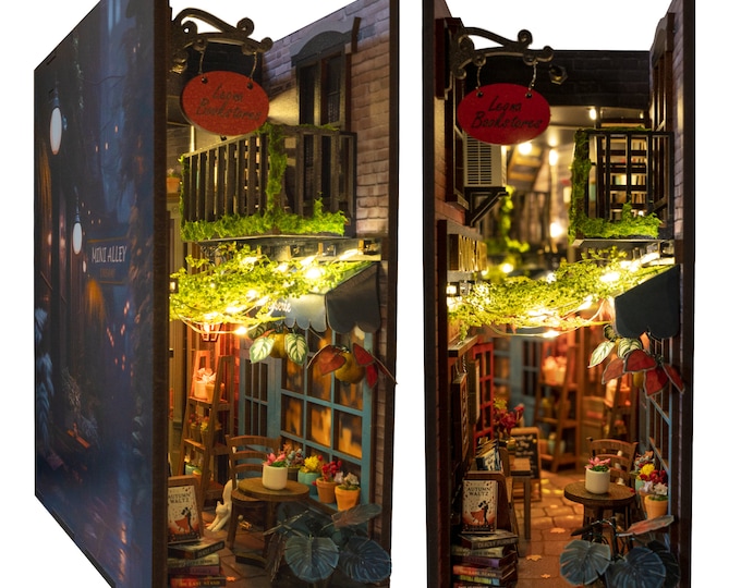 Enchanted Forest Book Nook Shelf Insert, Handmade. Light up Endless ...