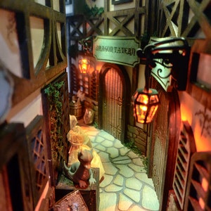 MINI ALLEY Medieval Assembled Booknook Premade Bookshelf Insert ...