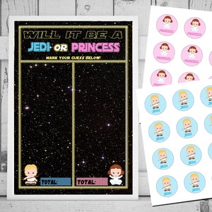 Star Wars Gender Reveal Invitation Jedi or Princess DIGITAL - Etsy
