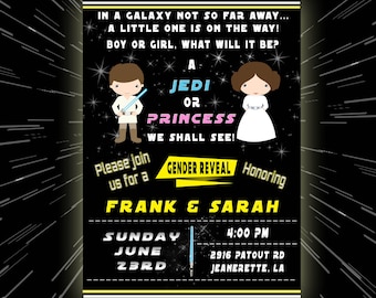 Star Wars Gender Reveal Stickers, Jedi or Princess, Printable - Etsy