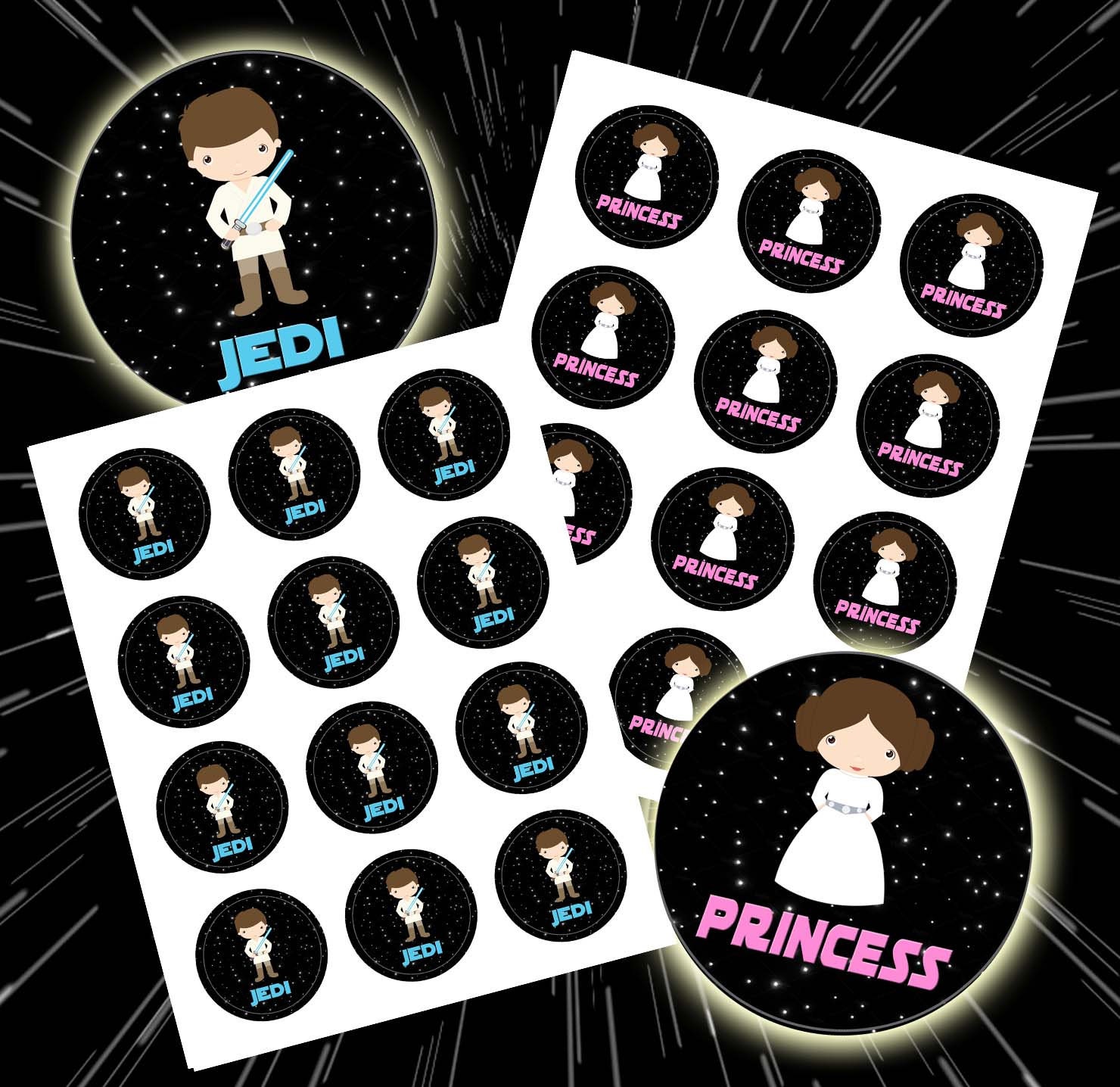 Star Wars Gender Reveal BUNDLE, Jedi or Princess, DIGITAL DOWNLOADS - Etsy