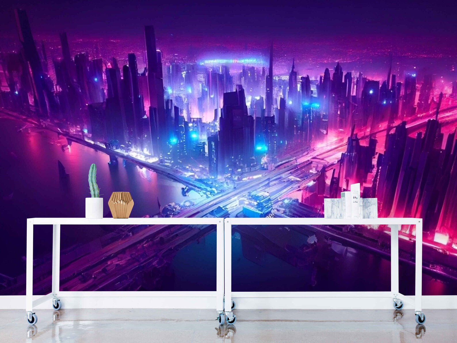 Wallpapers Cyberpunk City Art Wall Mural 3D Night City Wallpaper ...