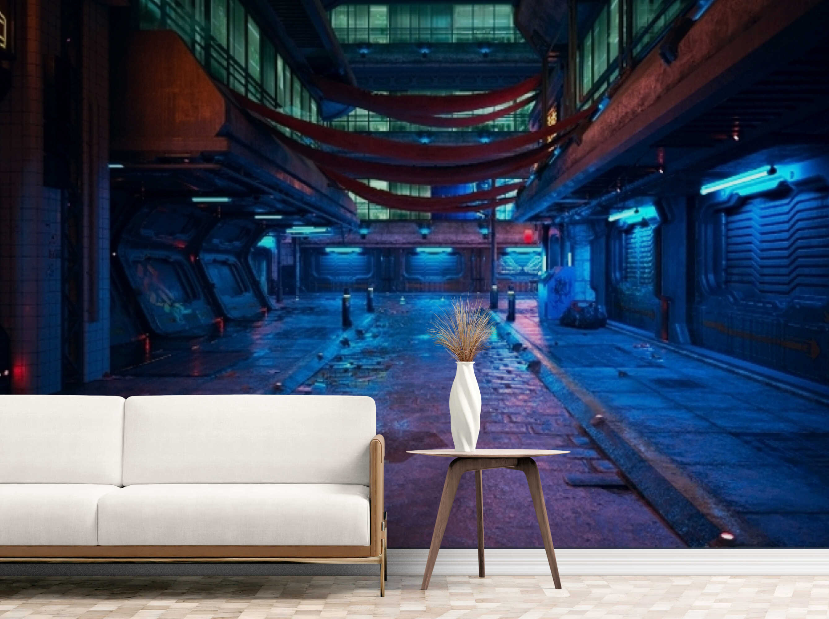 Cyber City Wallpaper Mural Custom Game Room Decor Peel and Stick ...