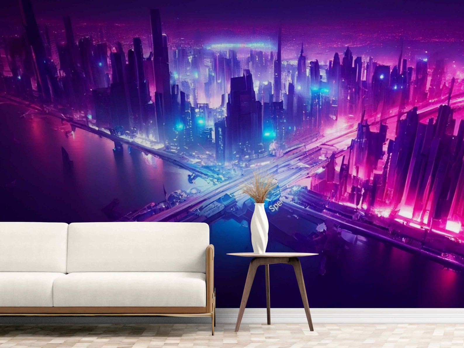 Wallpapers Cyberpunk City Art Wall Mural 3D Night City Wallpaper ...