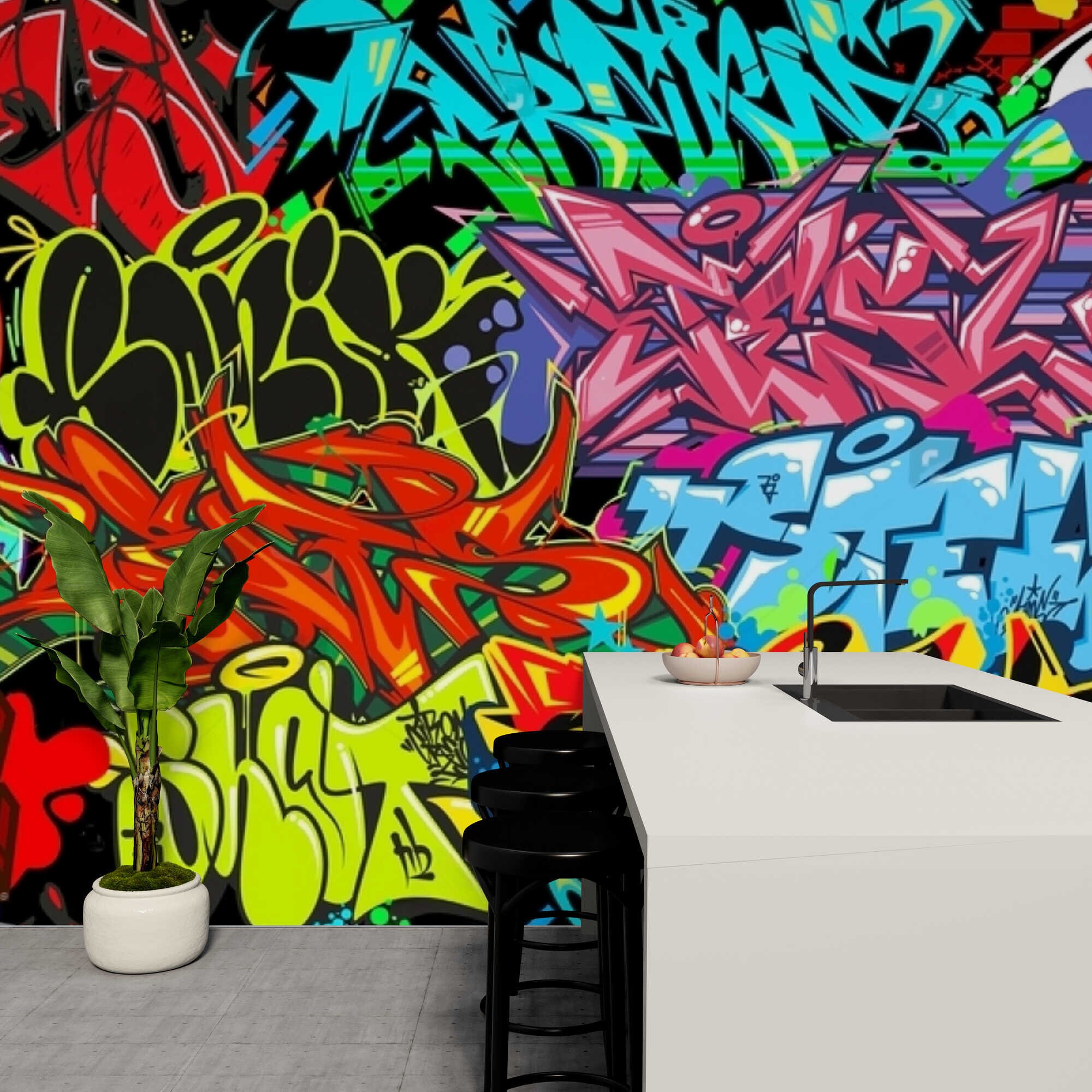 Street Art Graffiti Murals Peel and Stick Wallpaper Graffiti Wall Paper ...
