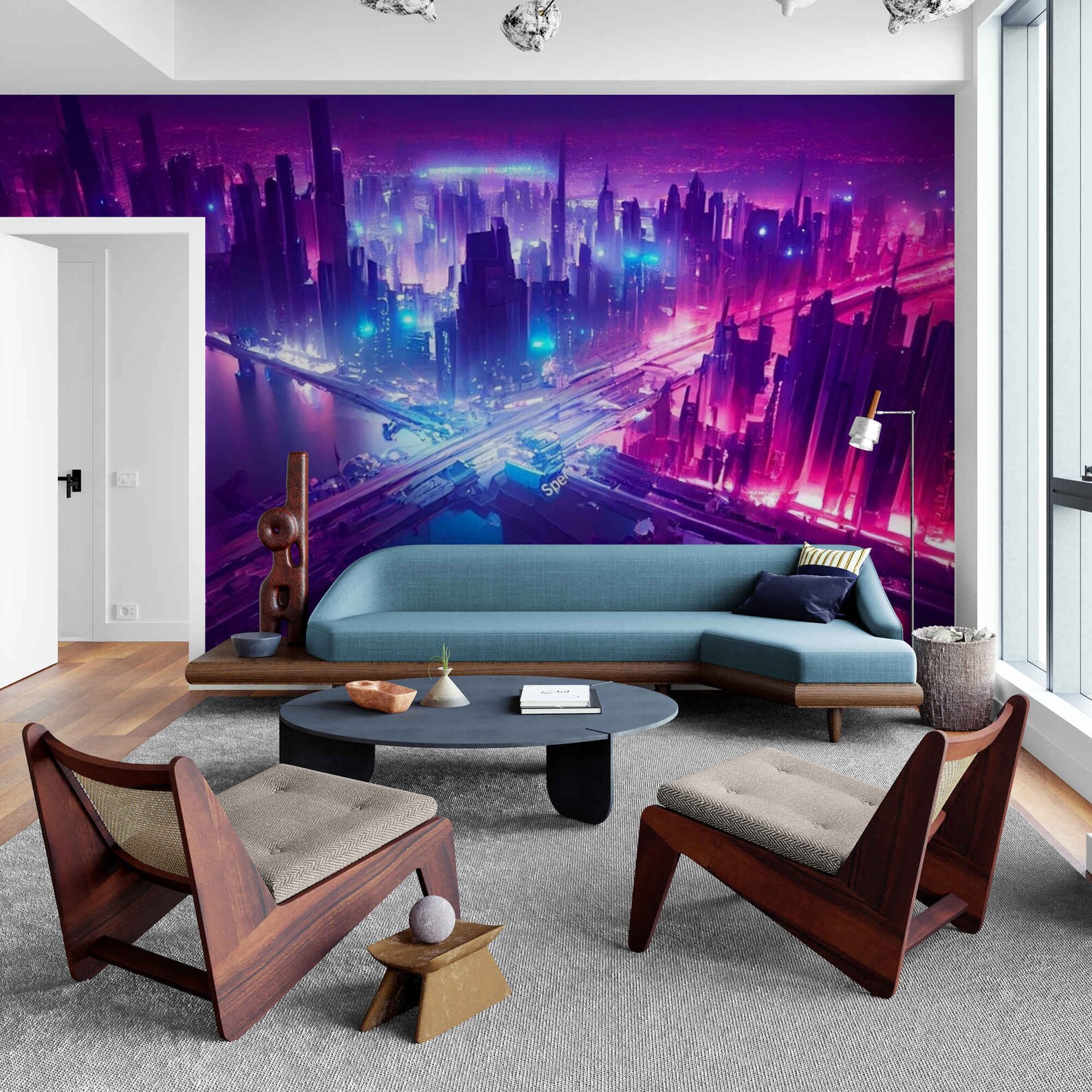 Wallpapers Cyberpunk City Art Wall Mural 3D Night City Wallpaper ...