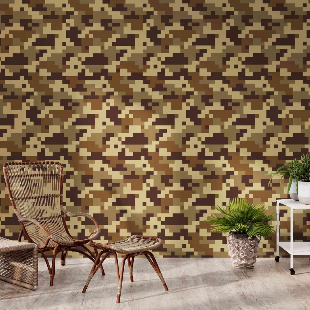 Military Camouflage Peel and Stick Wall Mural – Rustic Army-themed ...