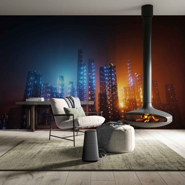 Blue Streak 3D Art High-tech Wall Design Internet Speed Mural Digital ...