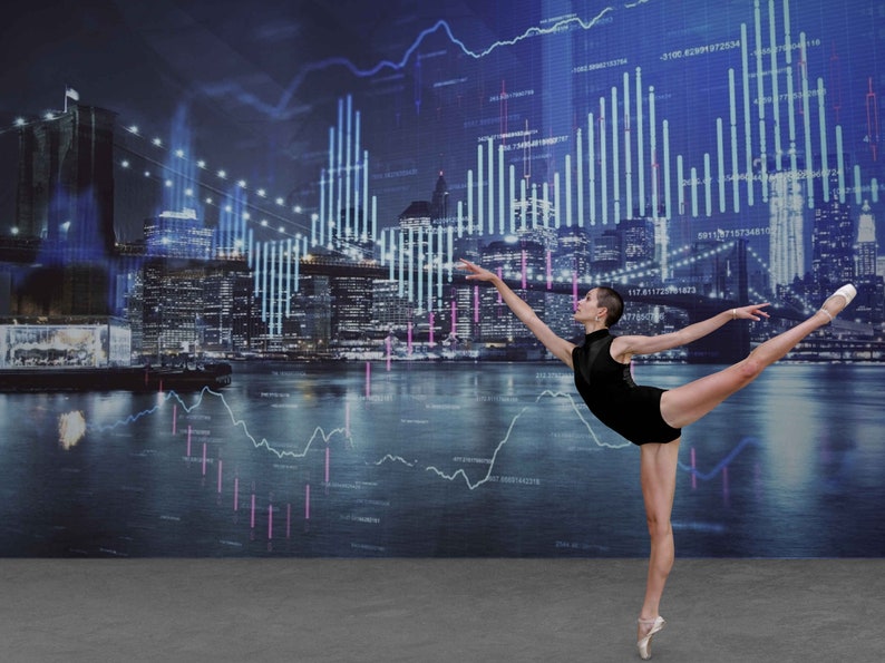 Financial 3D Wallpaper City Wallpaper 3D Trading Scene Wallpaper ...