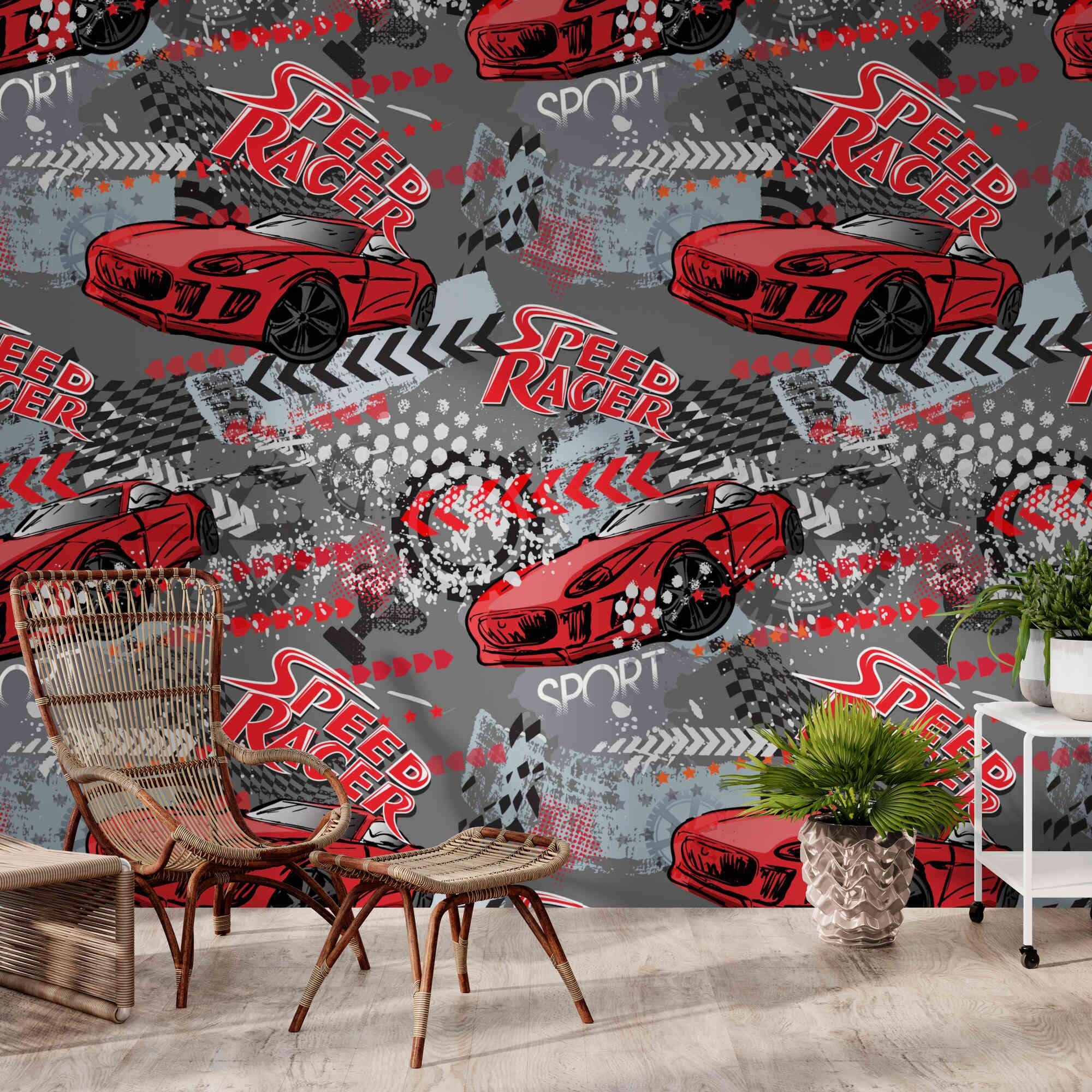 Speed Racer Wallpaper for Walls - Sporty Car Racing Theme Wall Decor ...