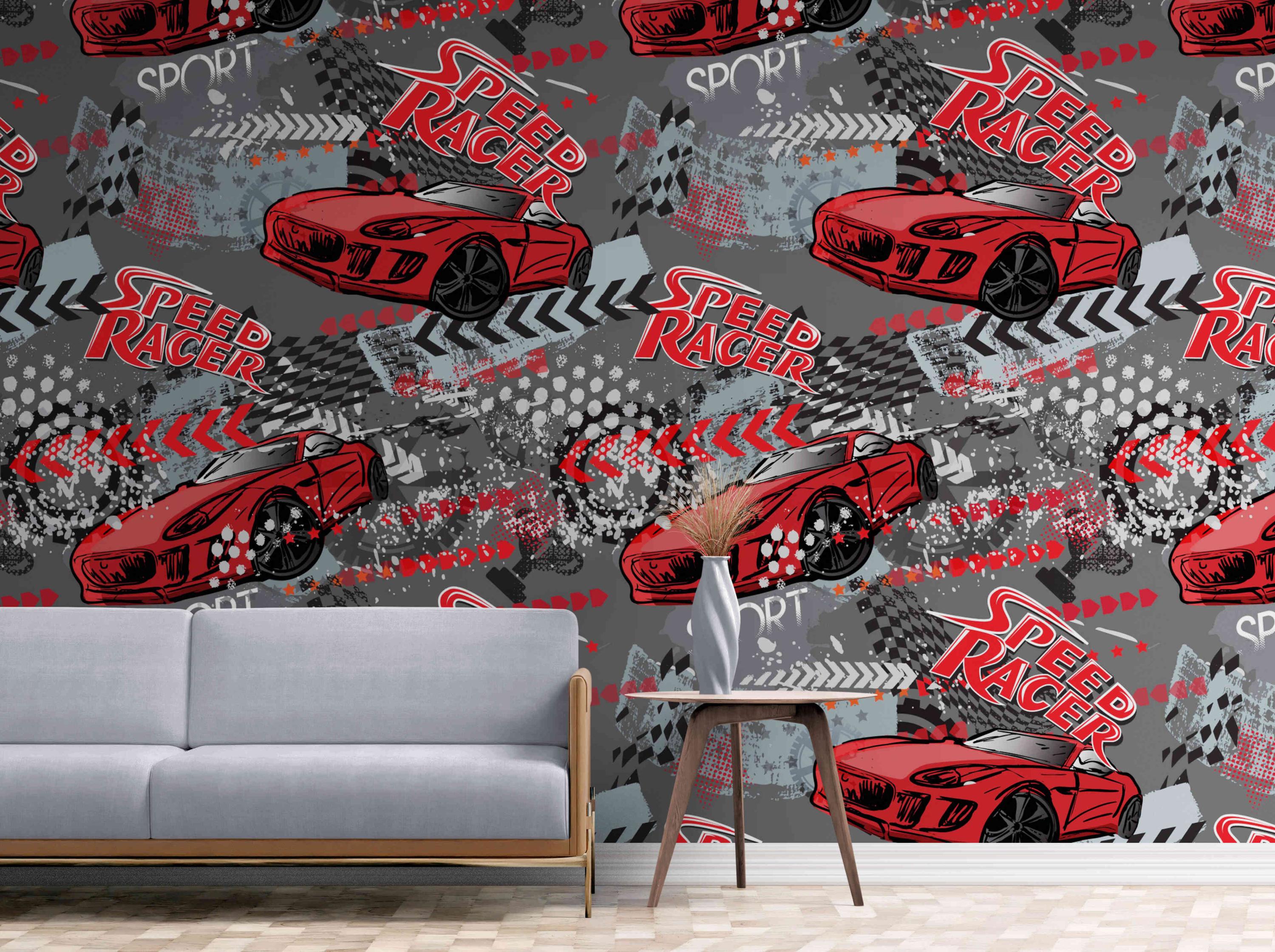 Speed Racer Wallpaper for Walls - Sporty Car Racing Theme Wall Decor ...