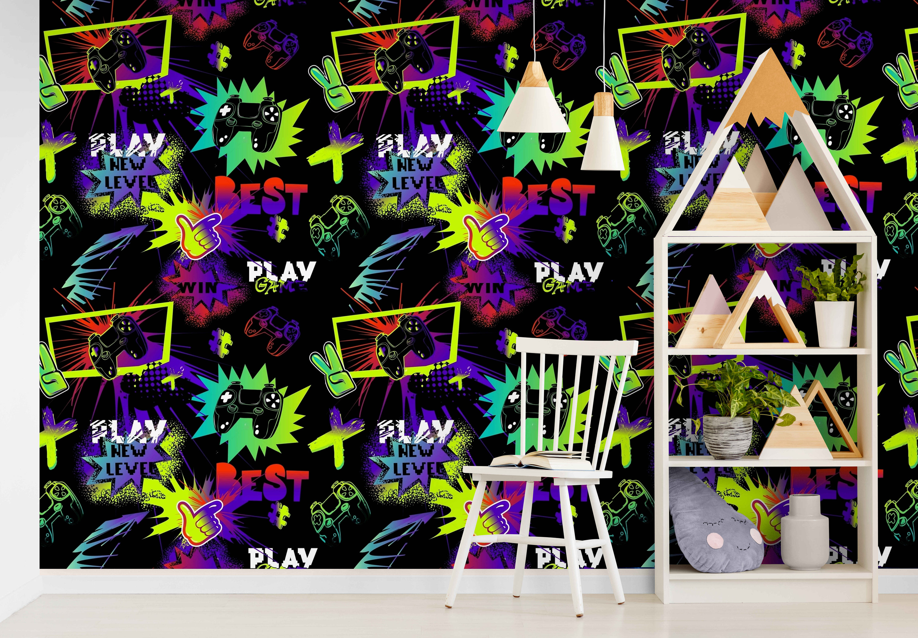 Computer Room Wall Paper, Gaming Wallpaper, Self-adhesive Wall Paper ...